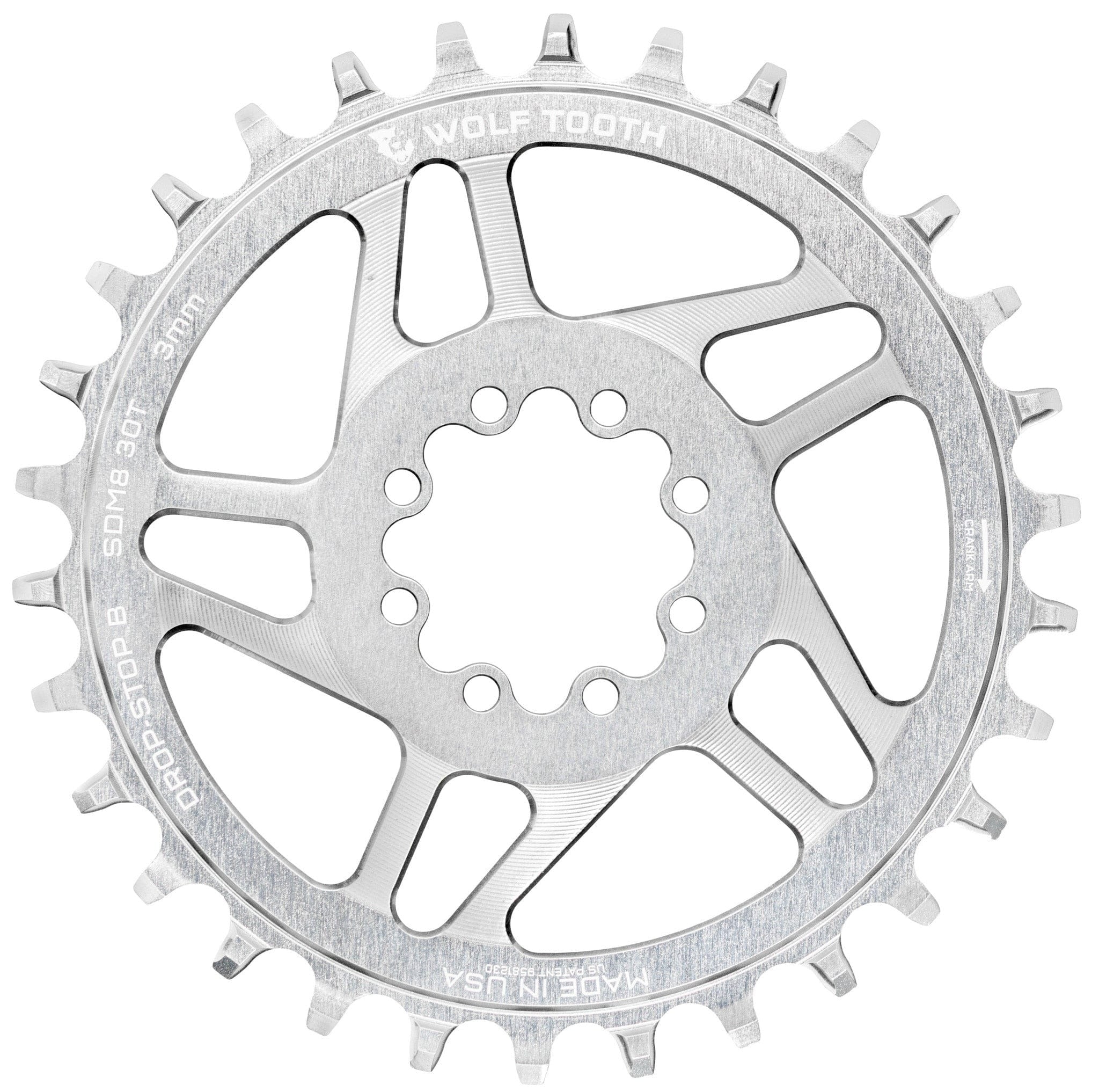 Plateau Mono WOLF TOOTH DROP-STOP B DM 8 Vis Sram Eagle Boost Offset 3 ...